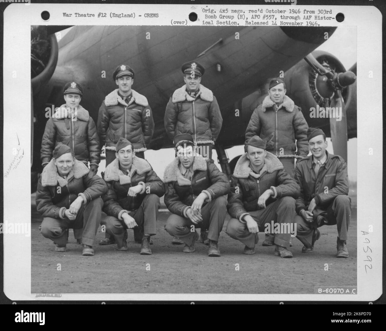 Lt. Hoeg And Crew Of The 427Th Bomb Squadron, 303Rd Bomb Group, Beside ...