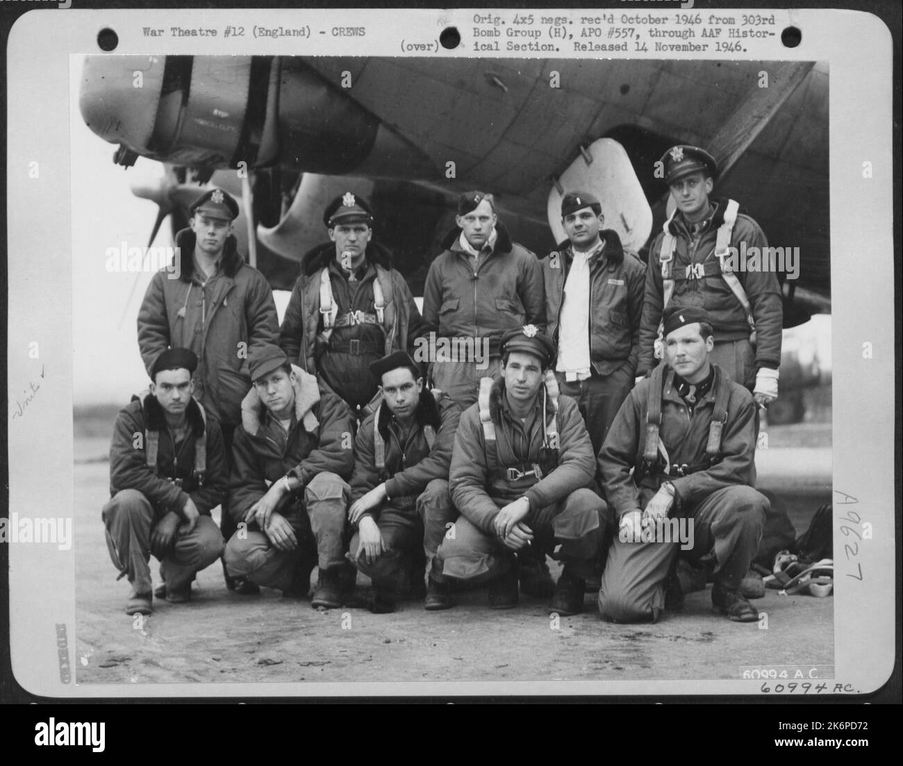 Lead Crew On Bombing Mission To Gelsenkirchen, Germany, Beside A Boeing ...
