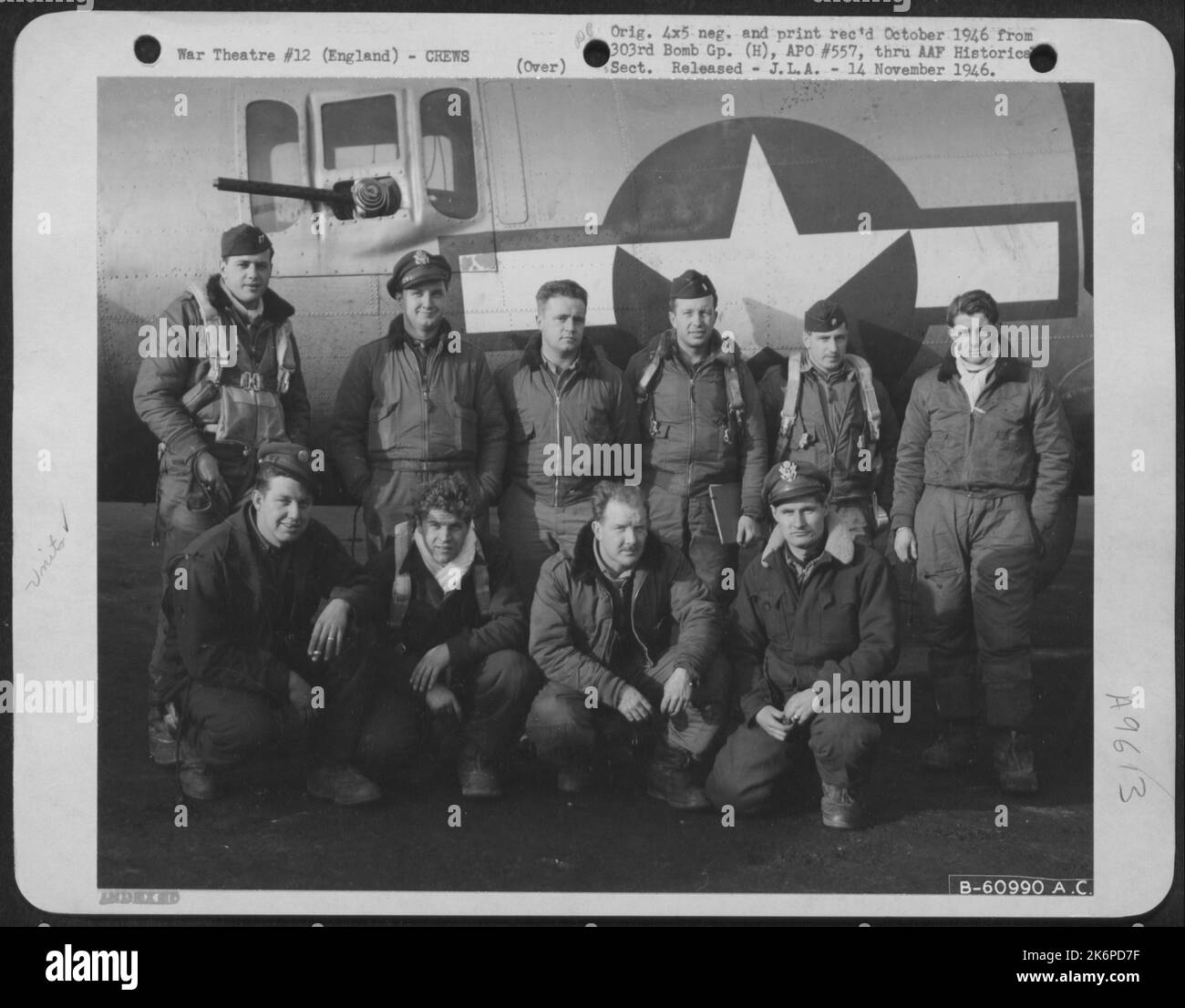 Lead Crew On Bombing Mission To Berlin, Germany, In Front A Boeing B-17 ...