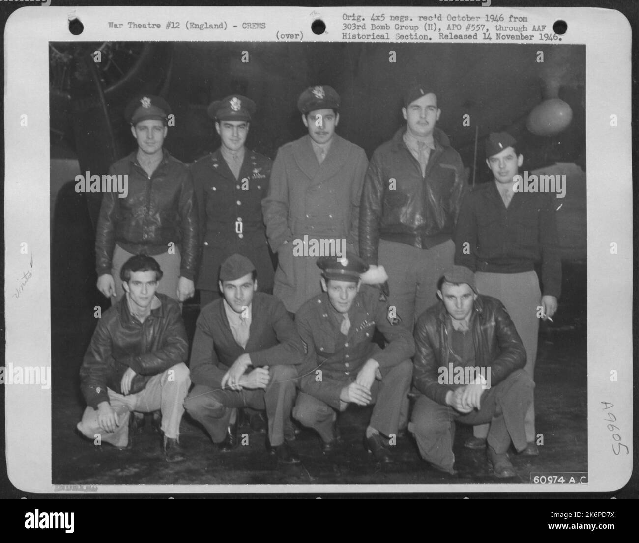 Lead Crew On Bombing Mission To Coesfeld, Germany, Beside A Boeing B-17 ...