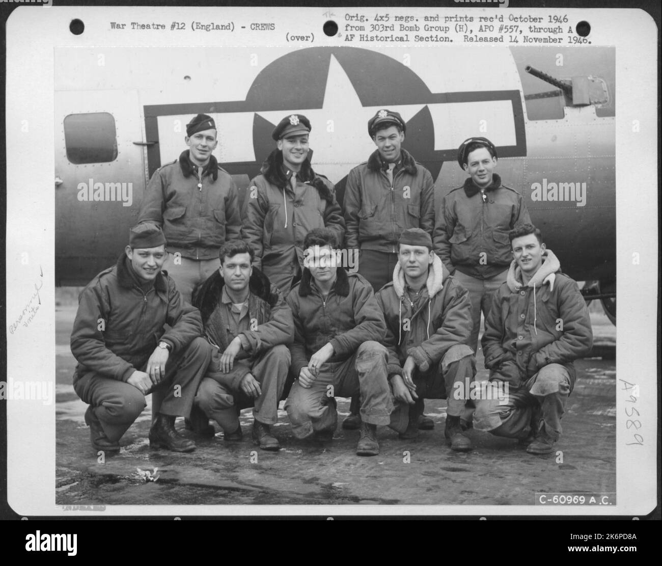 Lt. Ayers And Crew Of The 427Th Bomb Squadron, 303Rd Bomb Group, Beside ...