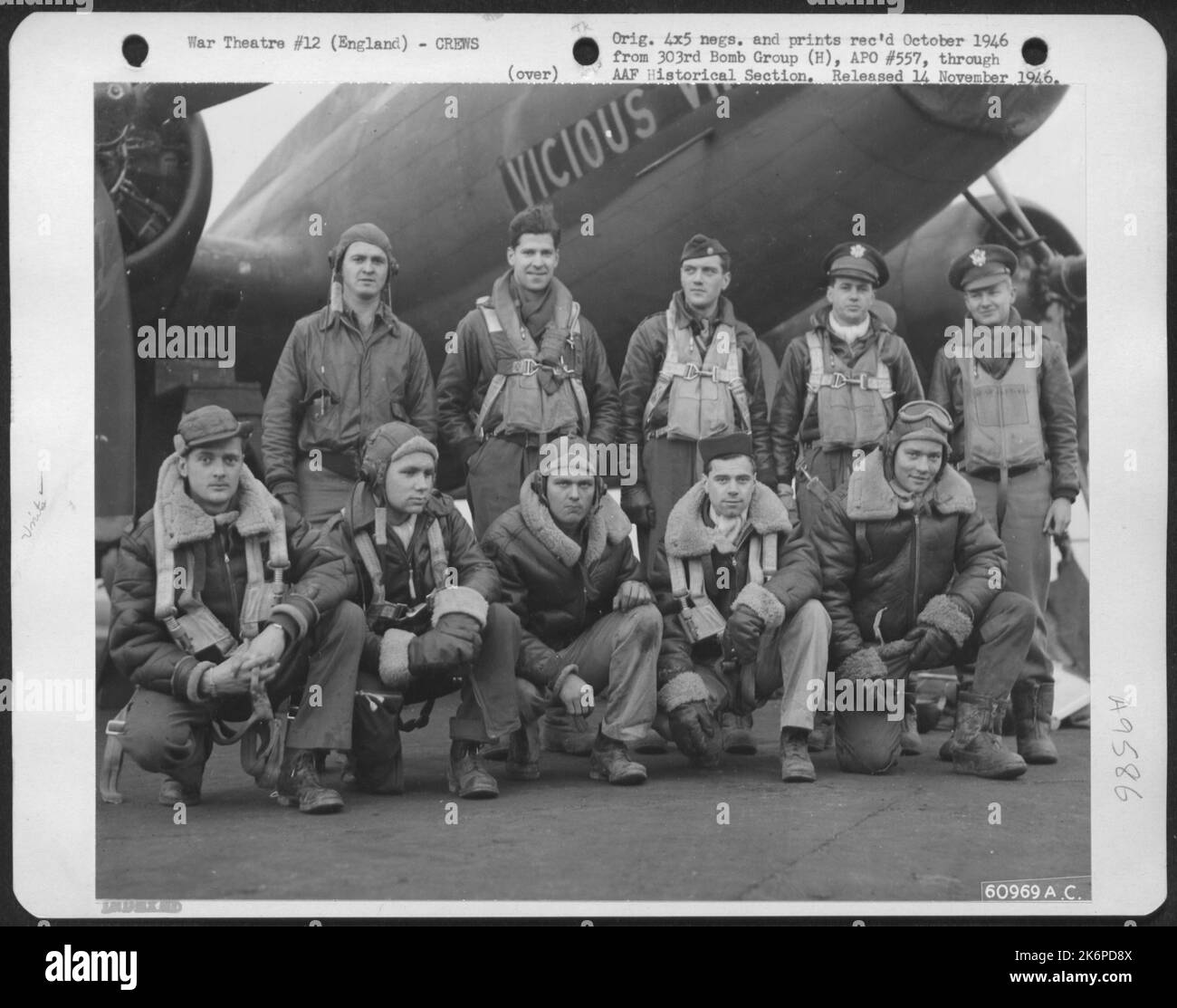 Lead Crew On Bombing Mission To Vacqueriette, France, Beside The Boeing ...