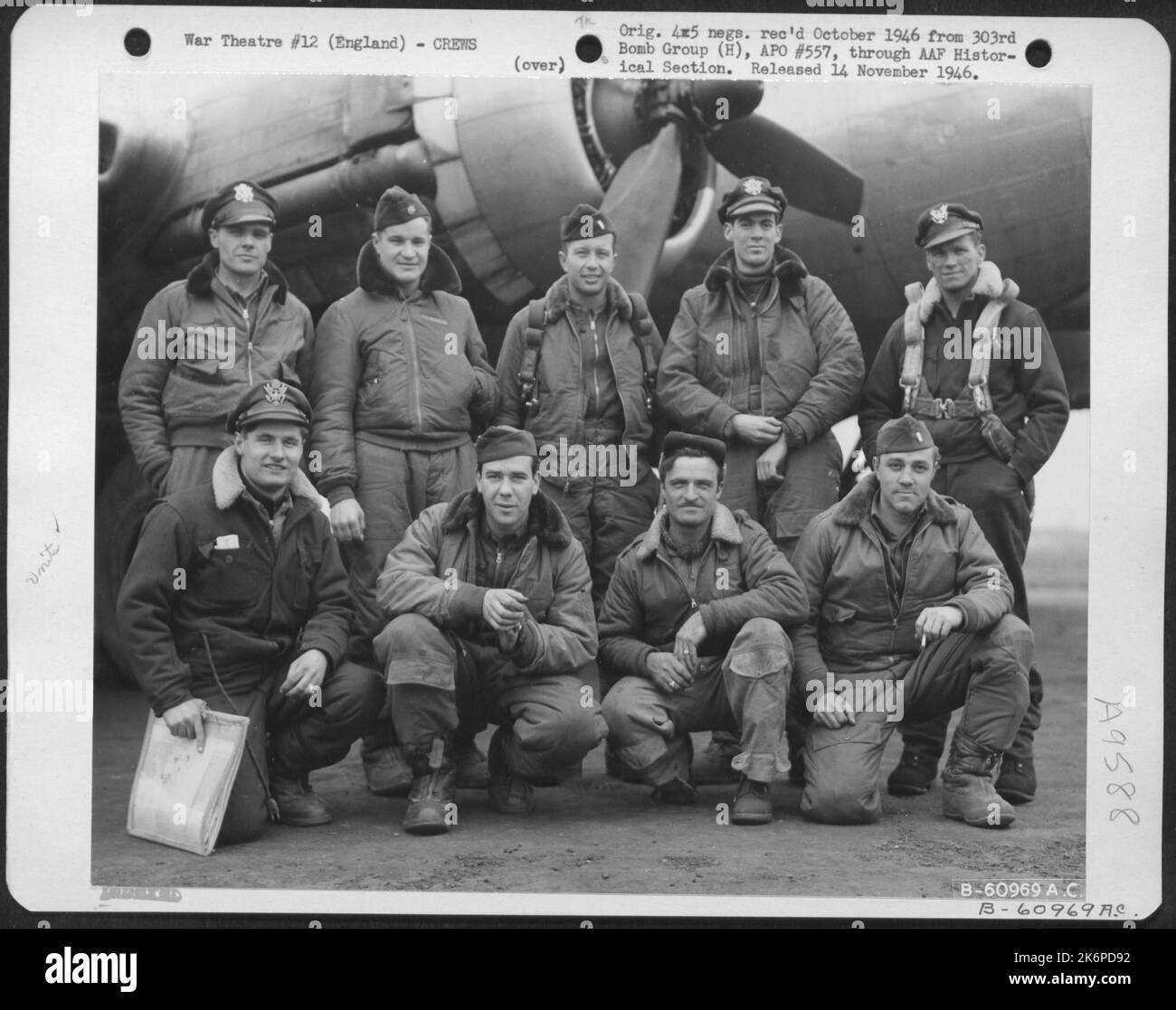 Lead Crew On Bombing Mission To Langendreer, Germany, Beside The Boeing ...