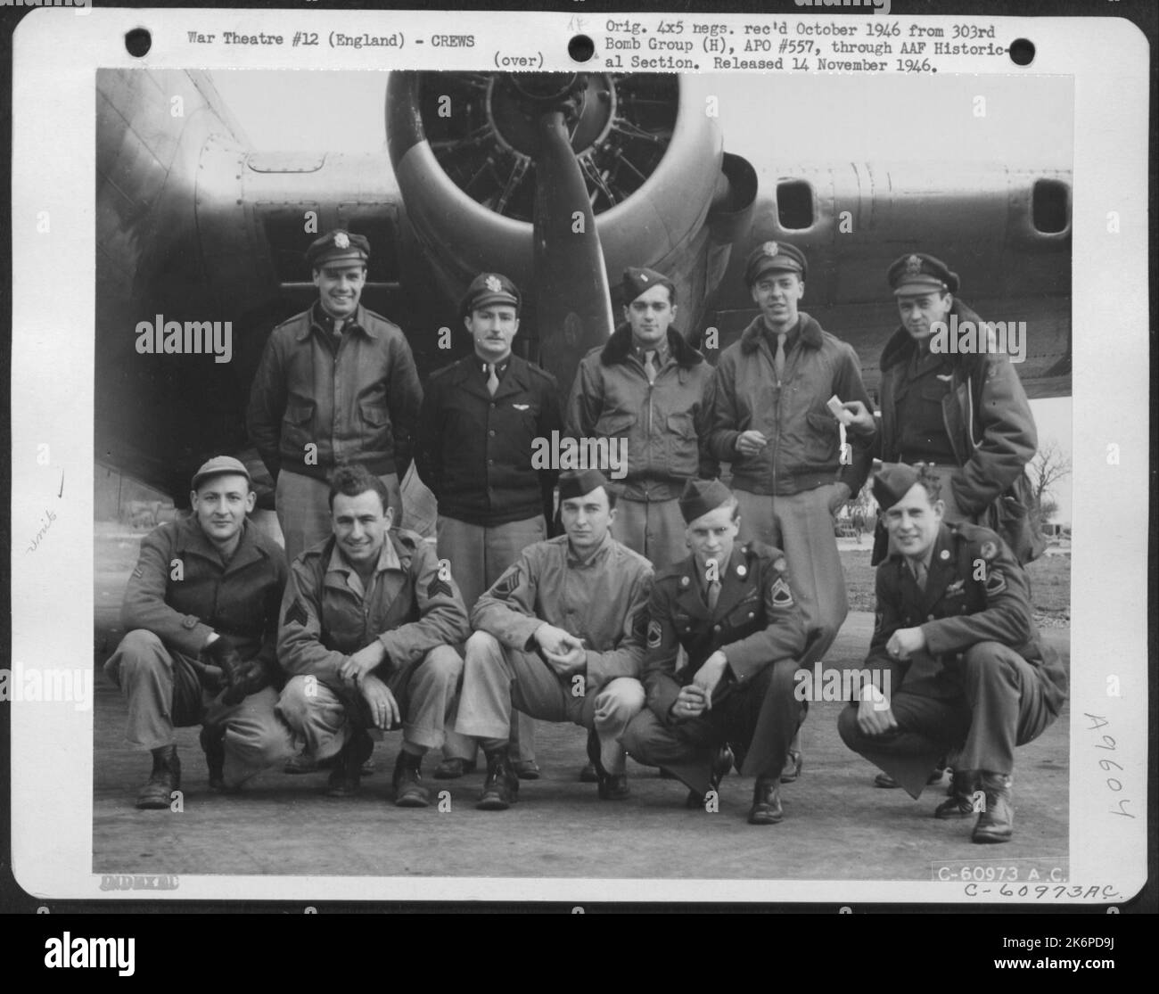 Lead Crew On Bombing Mission To Langendreer, Germany, Beside A Boeing B ...