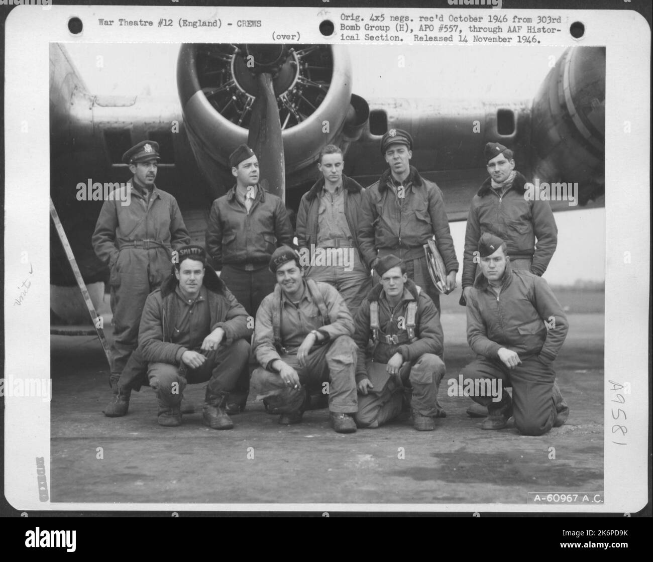 Lead Crew On Bombing Mission To Essen, Germany, In Front Of A Boeing B ...