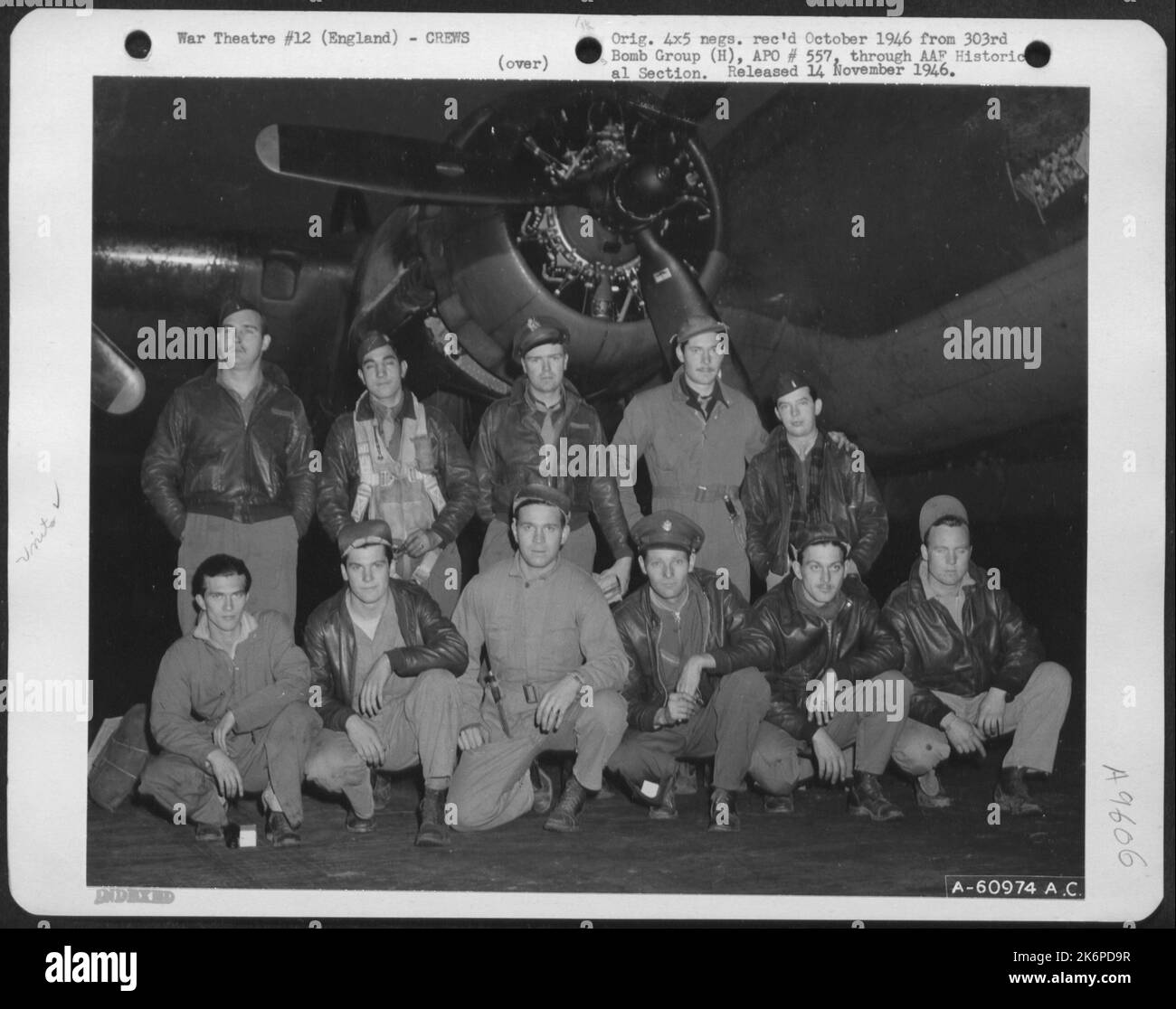 Lead Crew On Bombing Mission To Emden, Germany, Beside A Boeing B-17 ...