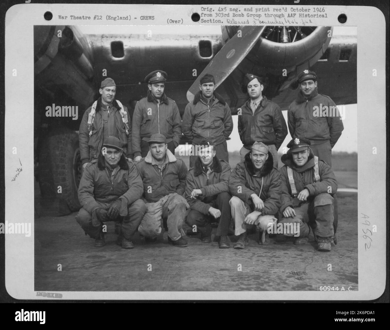Lead Crew On Bombing Mission To Hamburg, Germany, In Front Of A Boeing ...