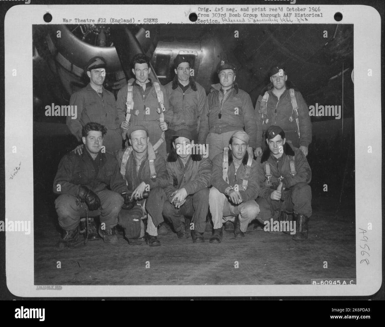 Lead Crew On Bombing Mission To Erfurt, Germany, In Front Of A Boeing B ...
