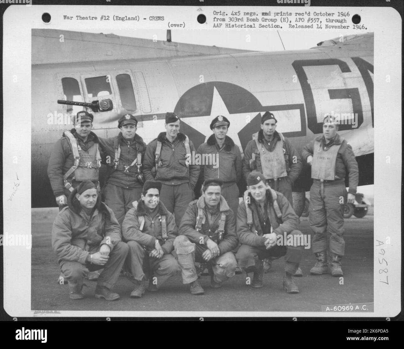Lead Crew On Bombing Mission To Bruechsal, Germany, Beside The Boeing B ...