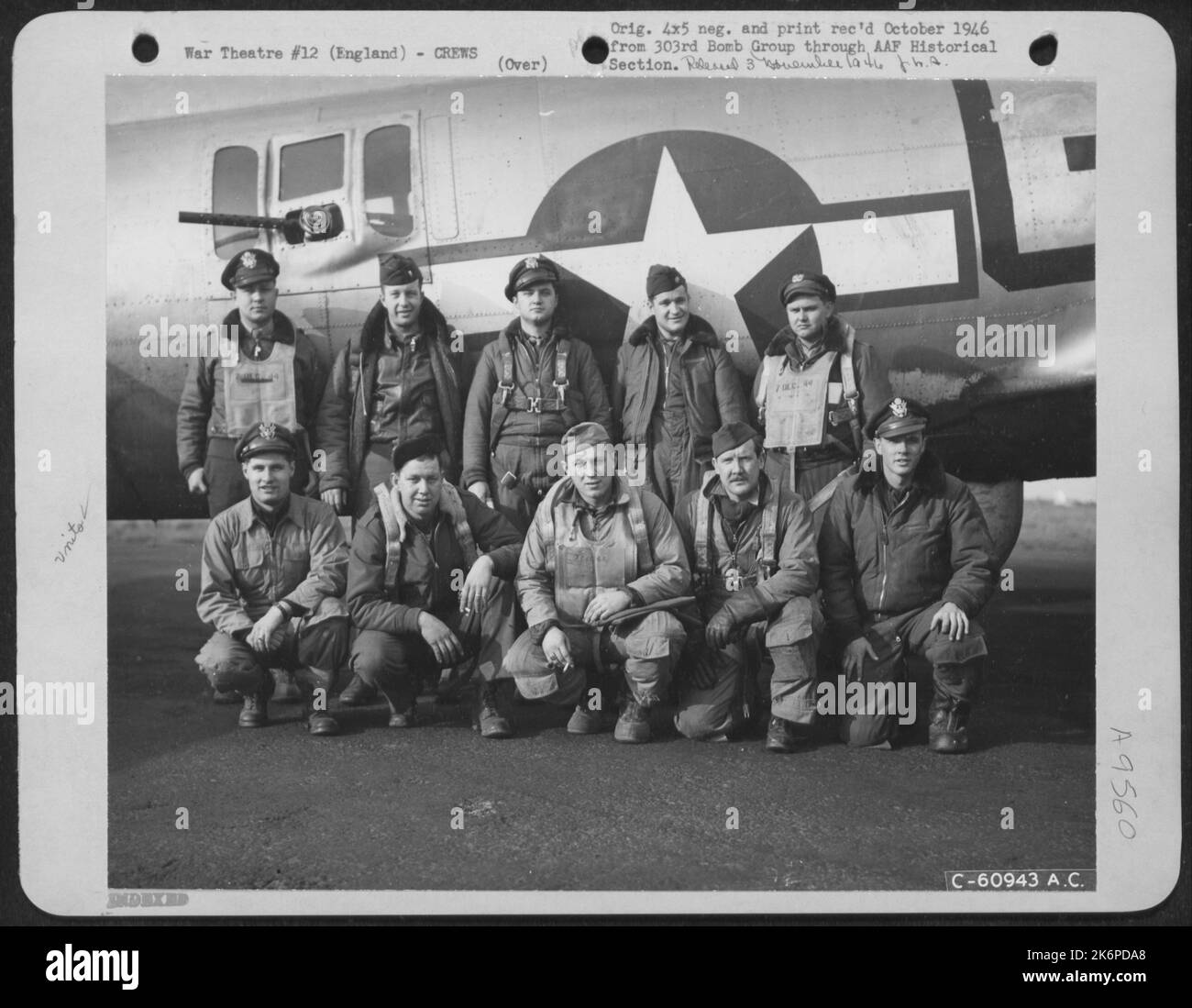 Lead Crew On Bombing Mission To Betzdorf, Germany, In Front Of A Boeing ...