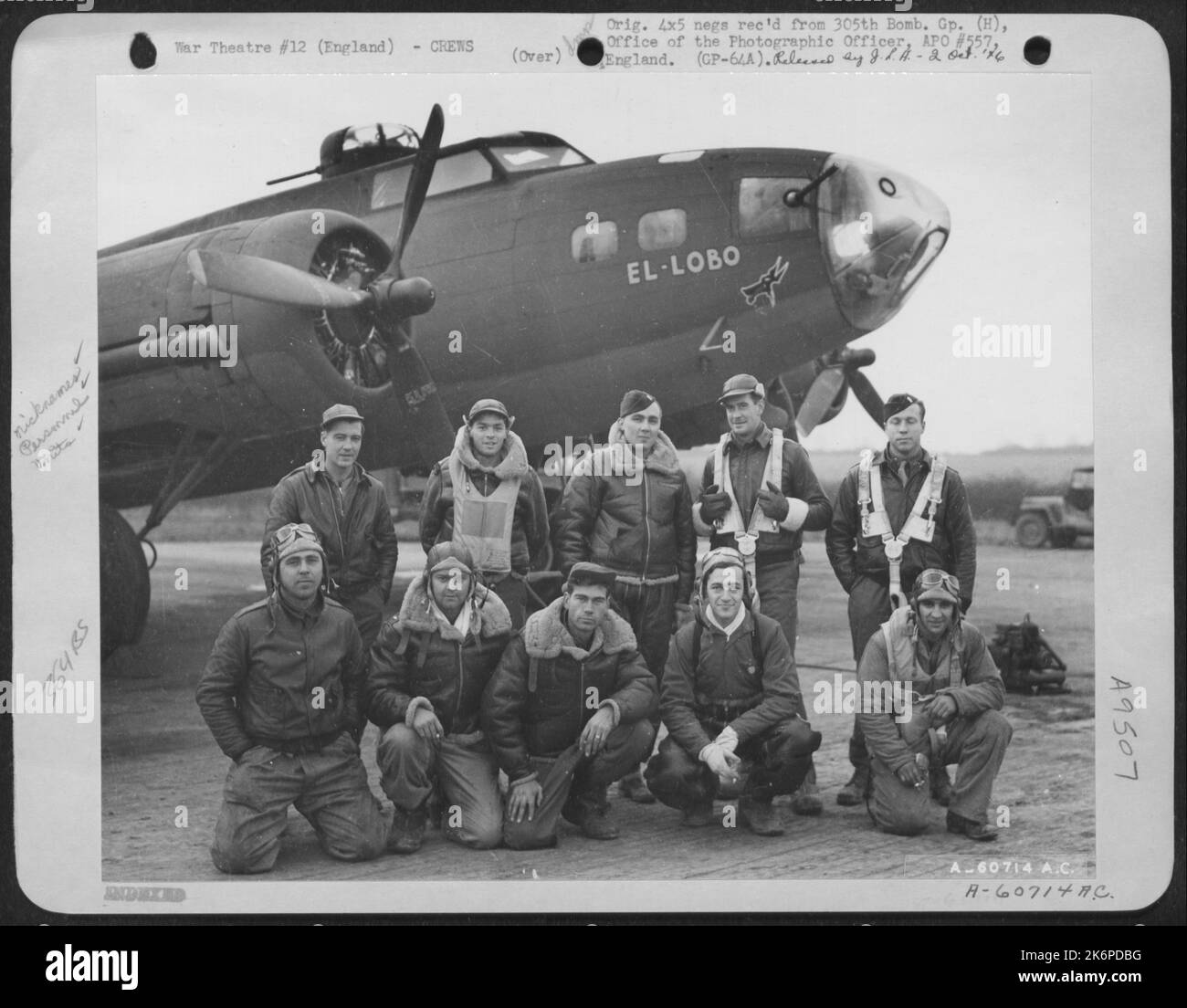 1St Lt. Jenkin And Crew Of The 305Th Bomb Group, Are Shown Beside A B ...
