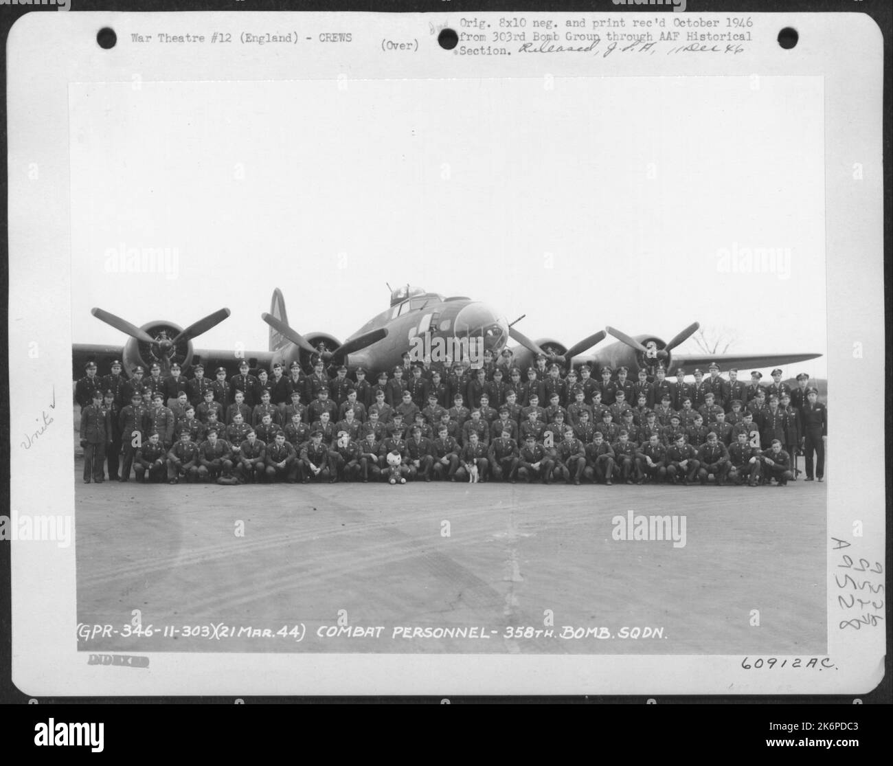 Combat Personnel Of The 358Th Bomb Squadron, 303Rd Bomb Group, In Front ...