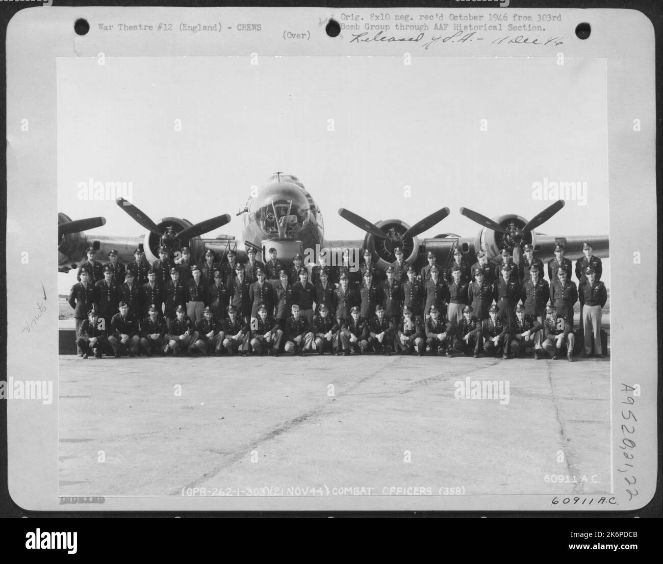 Combat Officers Of The 358Th Bomb Squadron, 303Rd Bomb Group, In Front ...