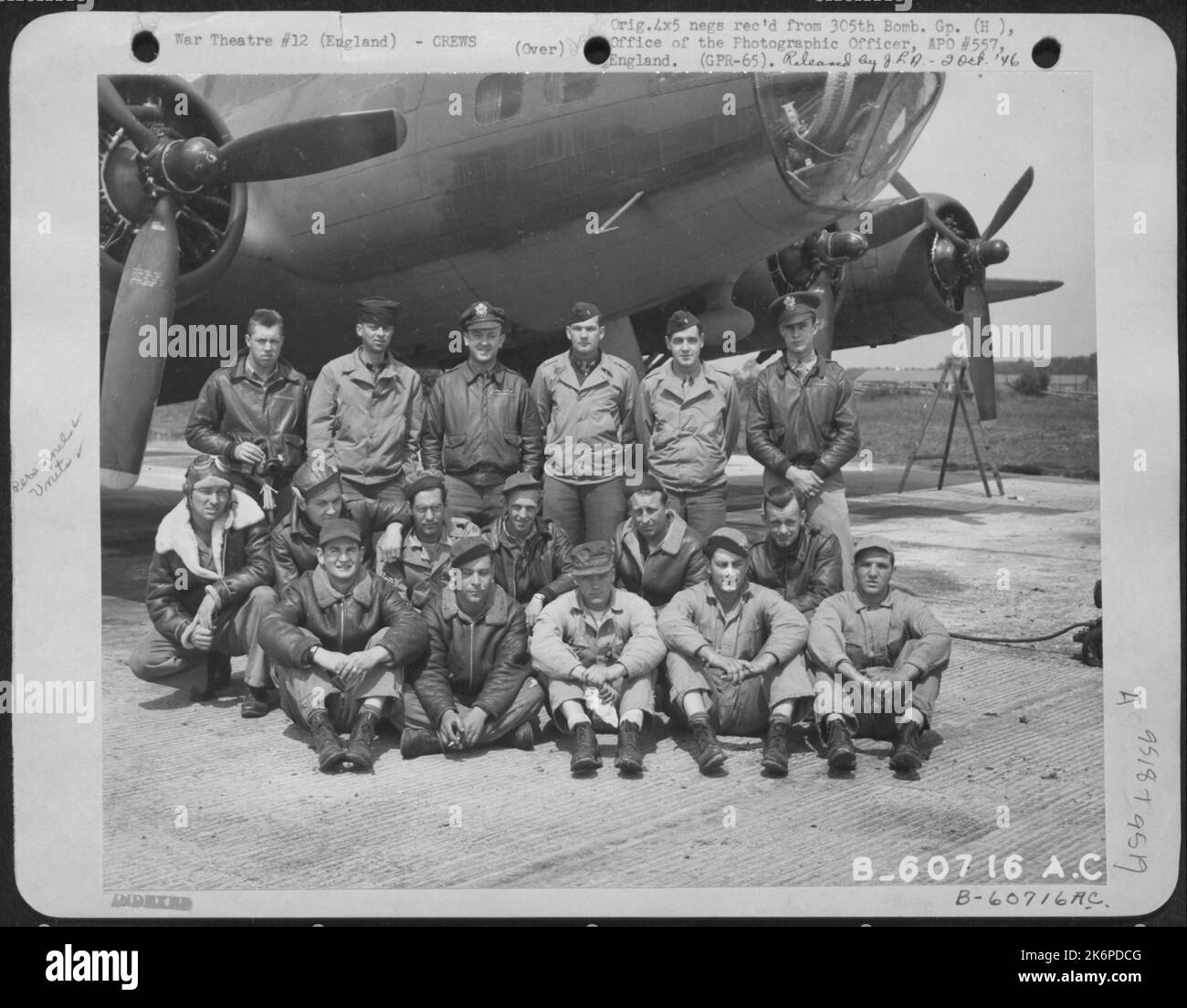 Lt. Scott And Crew Of The 305Th Bomb Group, Are Shown Beside A B-17 ...