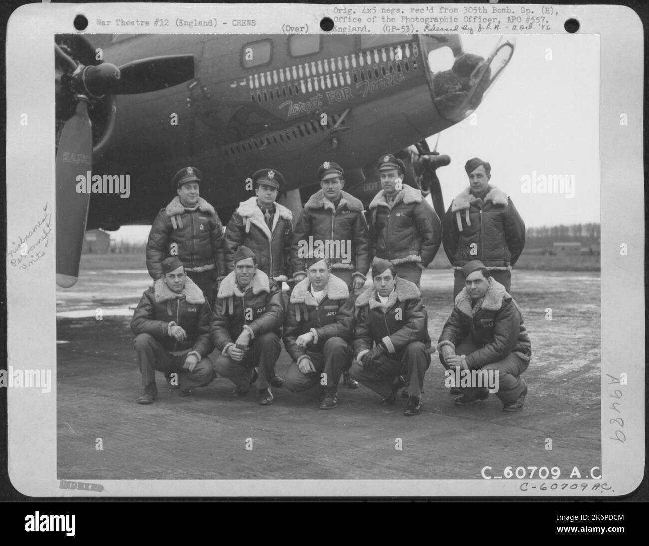 Lt. Gammon And Crew Of The 305Th Bomb Group, Are Shown Beside A B-17 ...