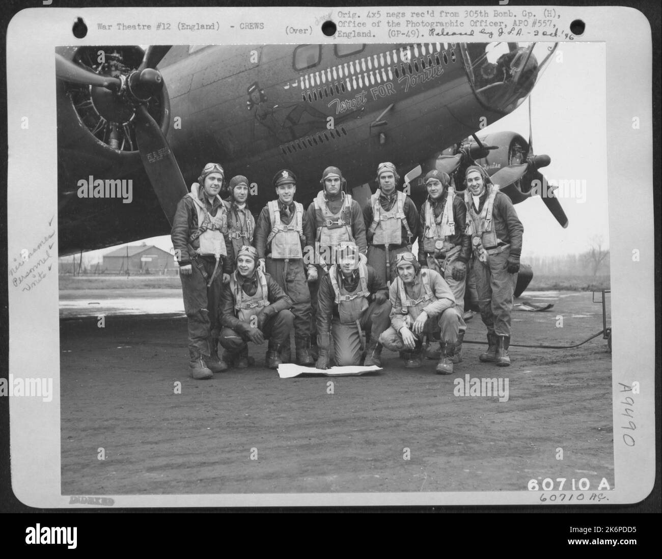 Lt. Connelly And Crew Of The 305Th Bomb Group, Are Shown Beside A B-17 ...