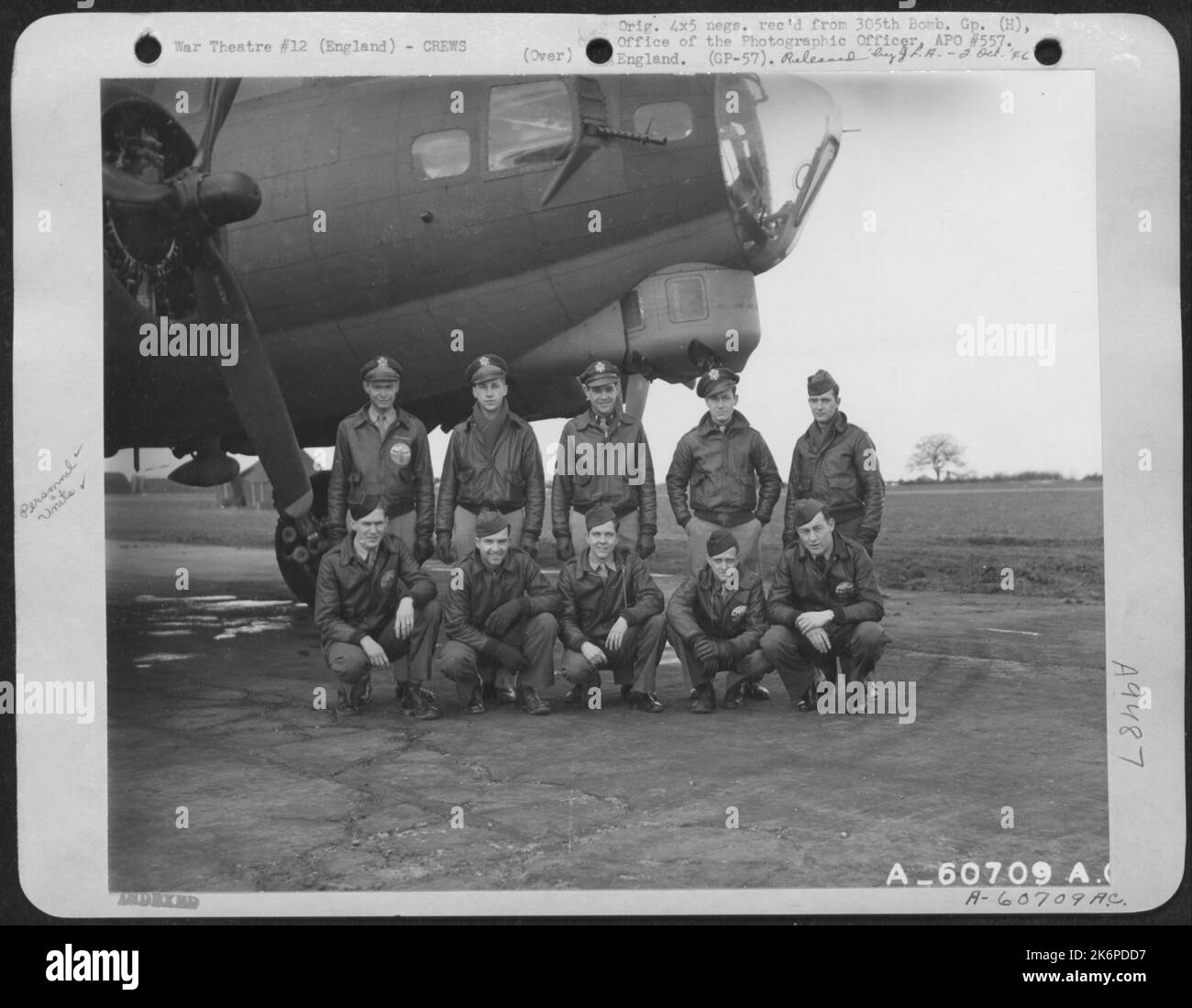 Lt. Viehman And Crew Of The 305Th Bomb Group, Are Shown Beside A B-17 ...