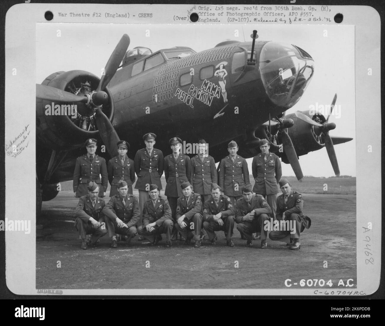 Lt. Verle And Crew Of The 305Th Bomb Group, Are Shown Beside The B-17 ...