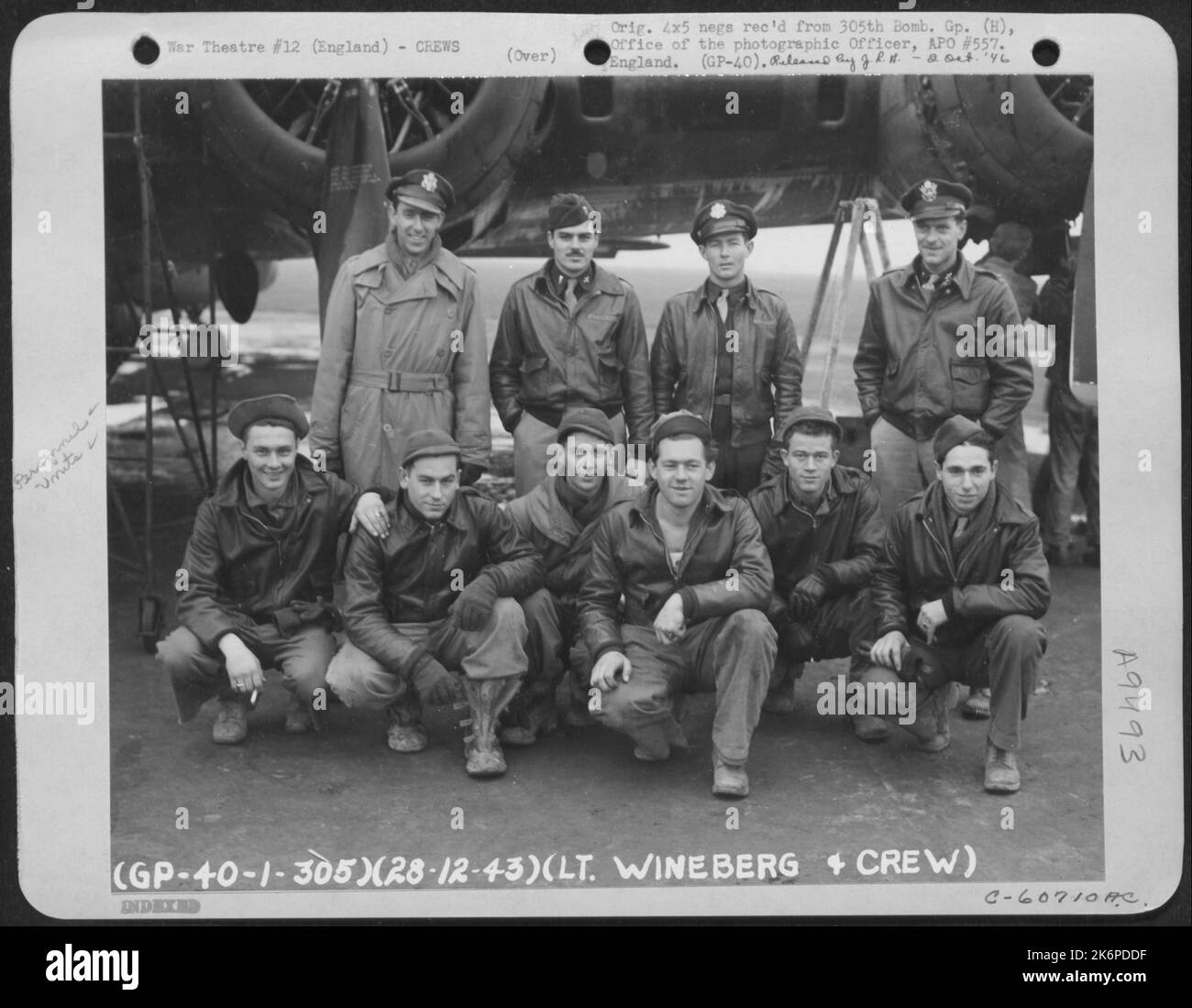 Lt. Wineberg And Crew Of The 305Th Bomb Group, Are Shown Beside A B-17 ...