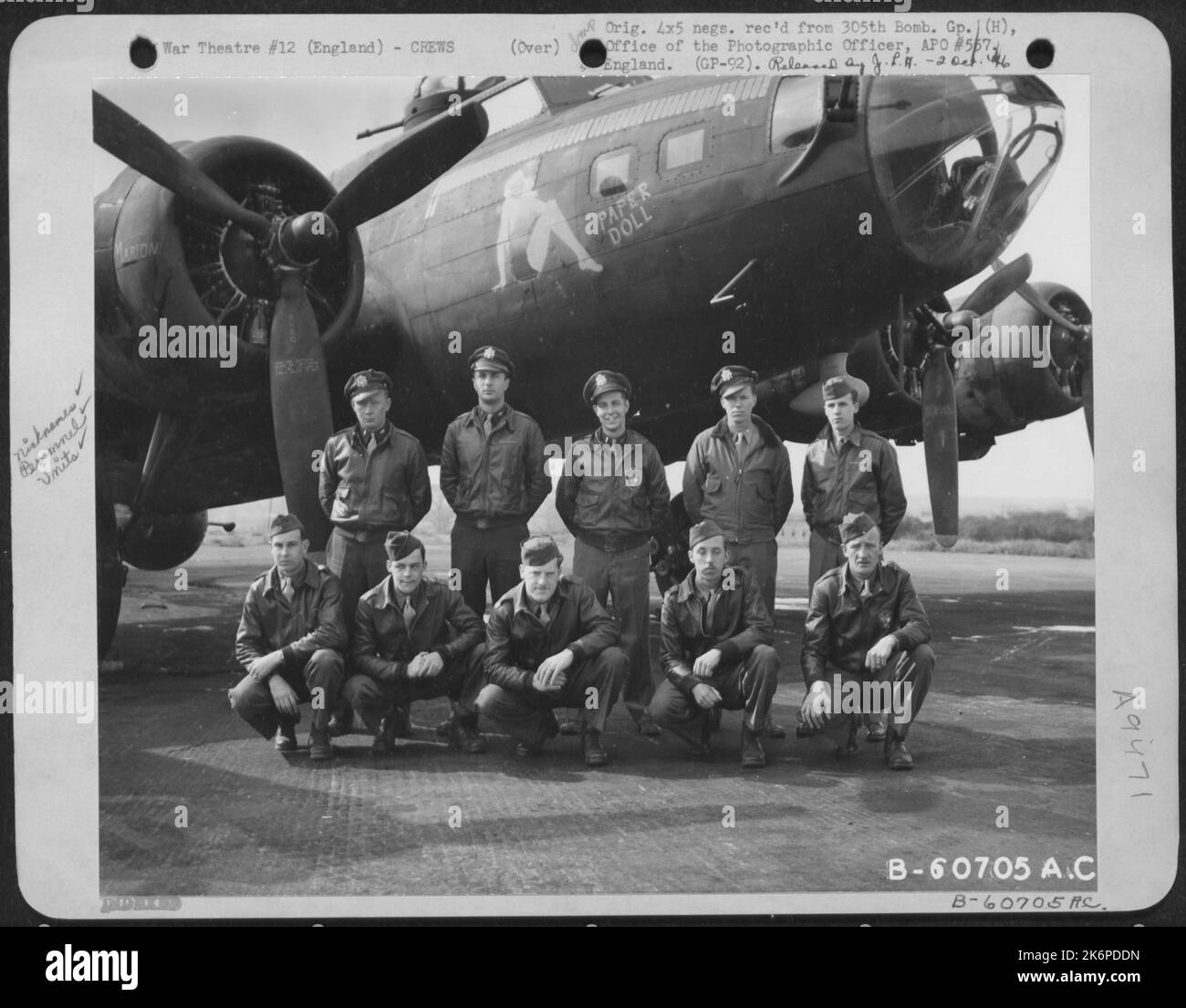 Lt. Fallon And Crew Of The 305Th Bomb Group, Are Shown Beside The B-17 ...