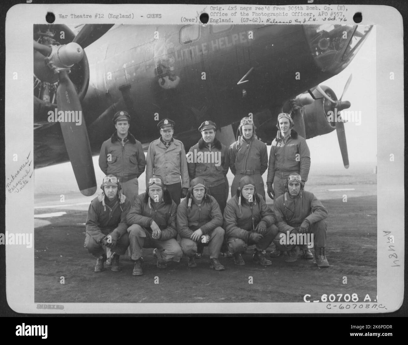 Lt. Michael And Crew Of The 305Th Bomb Group, Are Shown Beside The B-17 ...