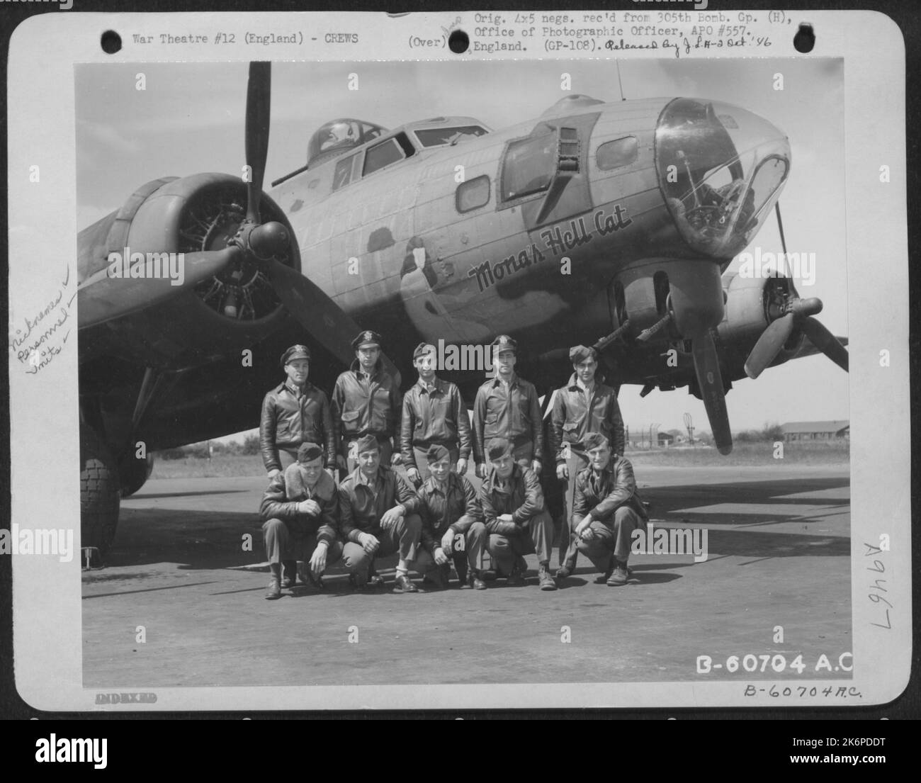Lt. Cantor And Crew Of The 305Th Bomb Group, Are Shown Beside The B-17 ...