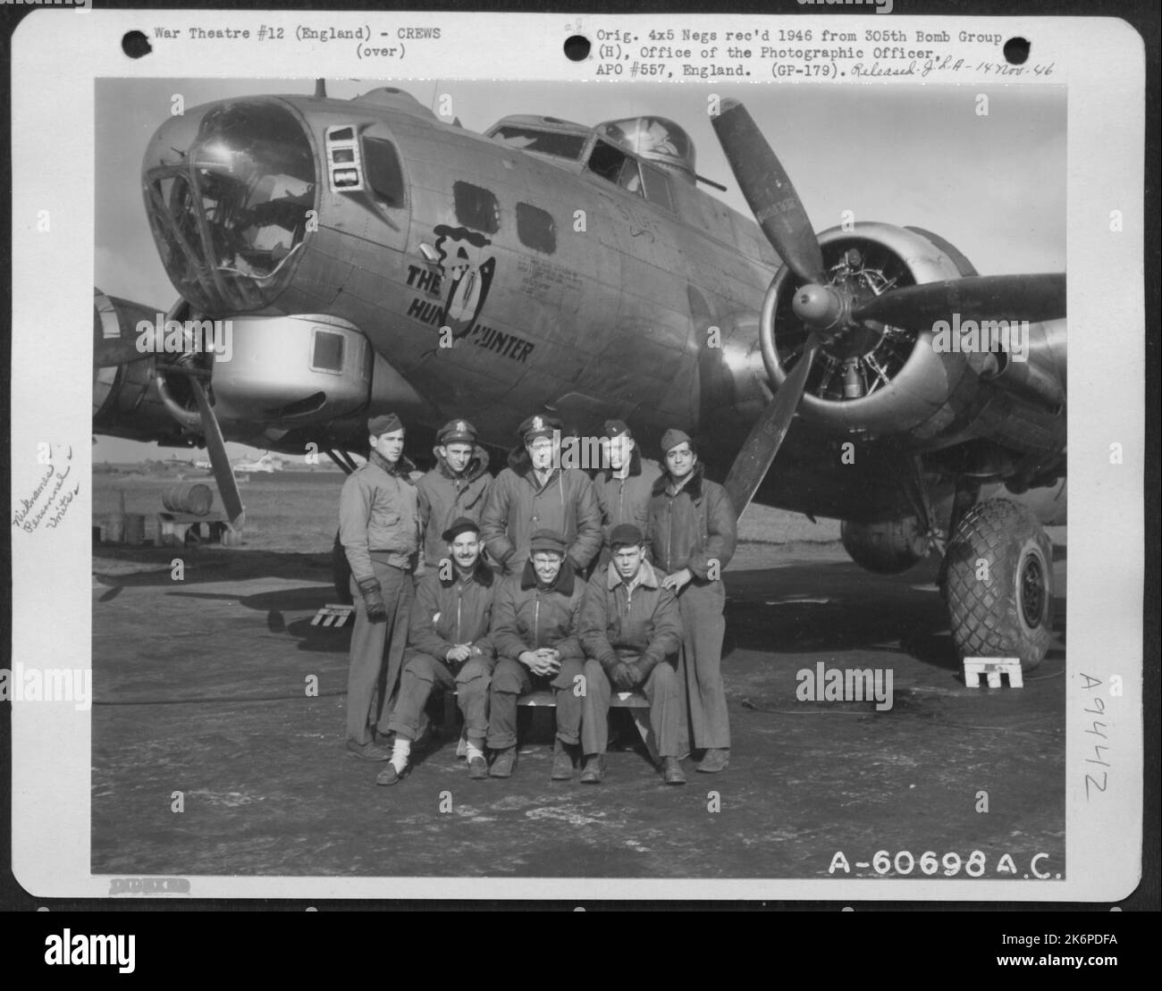 Lt. Mathews And Crew Of The 305Th Bomb Group Beside The Boeing B-17 ...