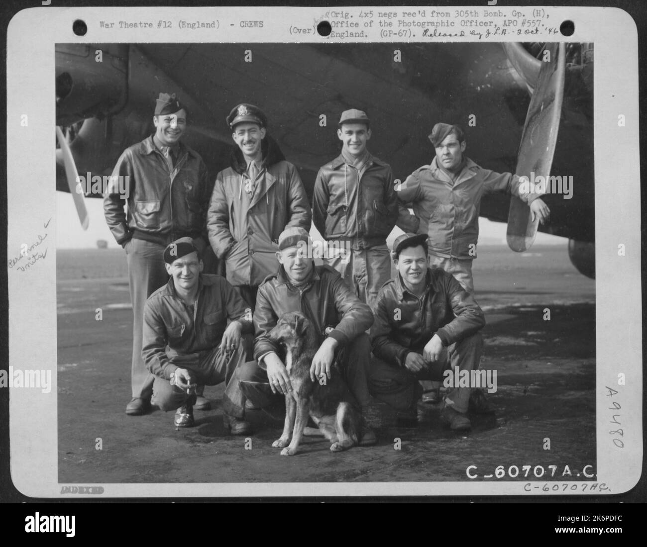 Lt. Josephs And Crew Of The 305Th Bomb Group, Are Shown Beside The B-17 ...