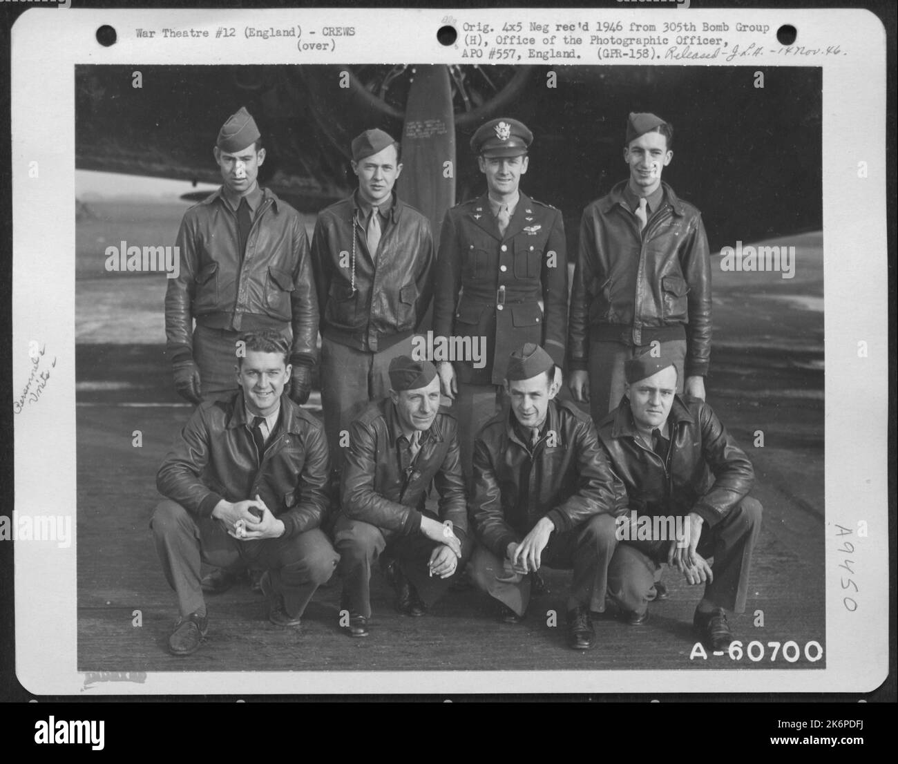Colonel Sparks And Crew Of The 305Th Bomb Group Beside The Boeing B-17 ...