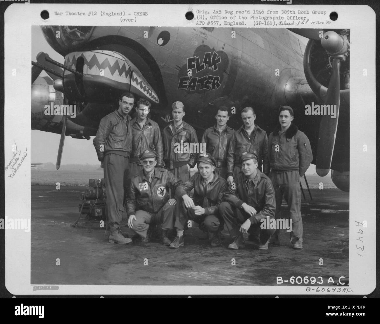Flight Officer Chittenden And Crew Of The 305Th Bomb Group Beside A ...