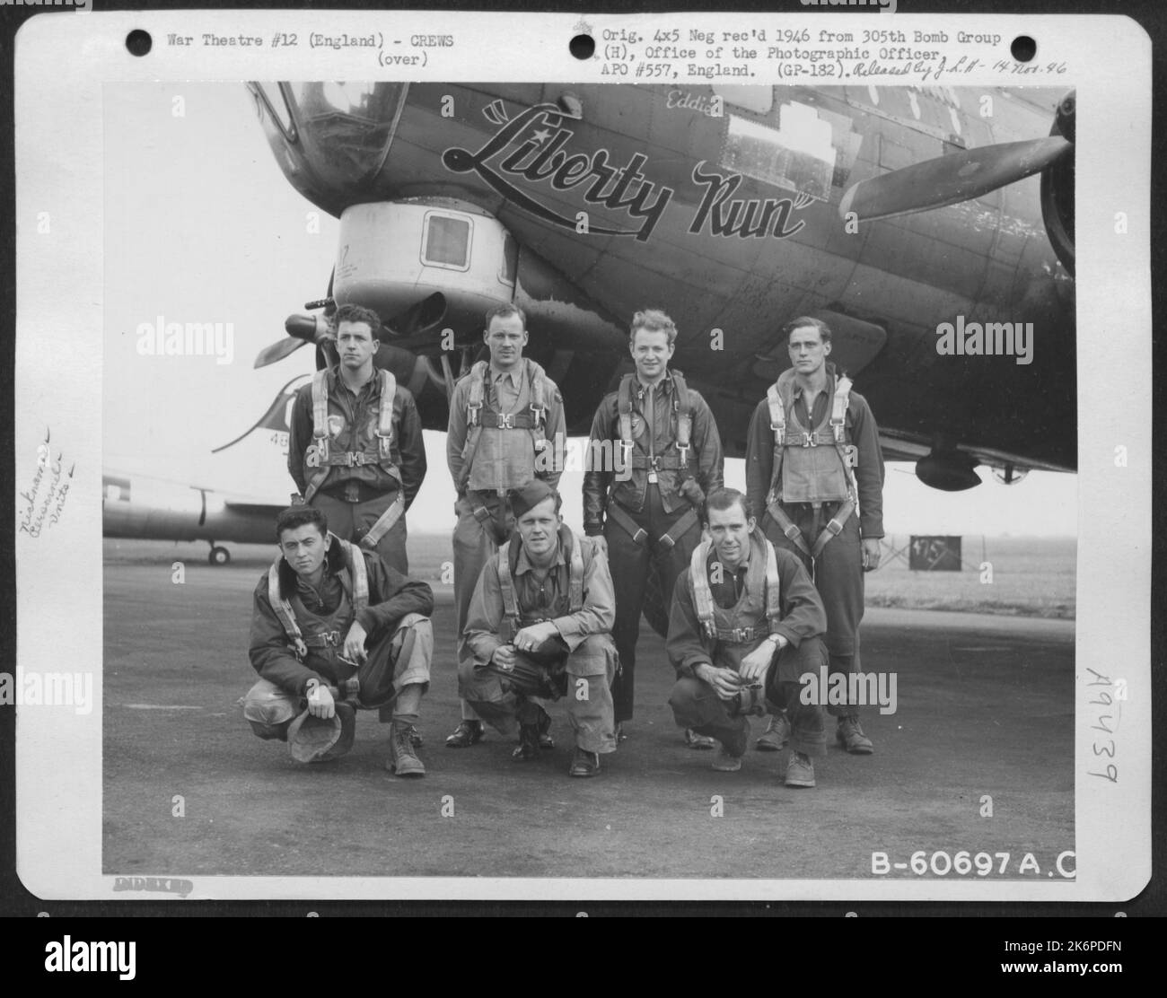 Lt. Willard And Crew Of The 305Th Bomb Group Beside The Boeing B-17 ...