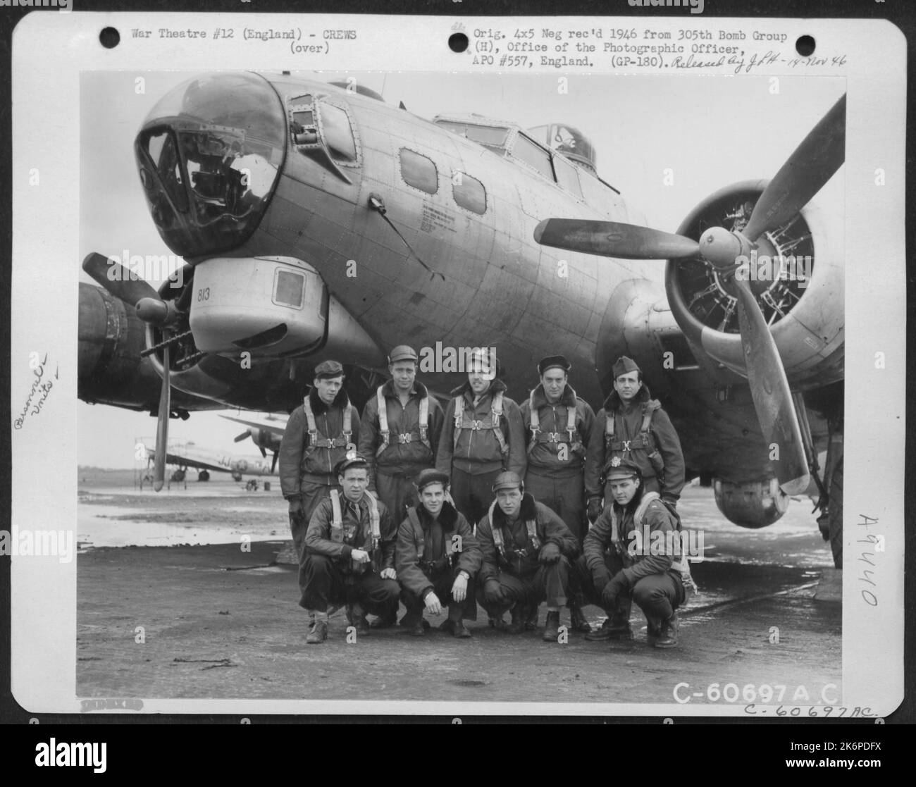 Lt. Calvert And Crew Of The 305Th Bomb Group Beside The Boeing B-17 ...