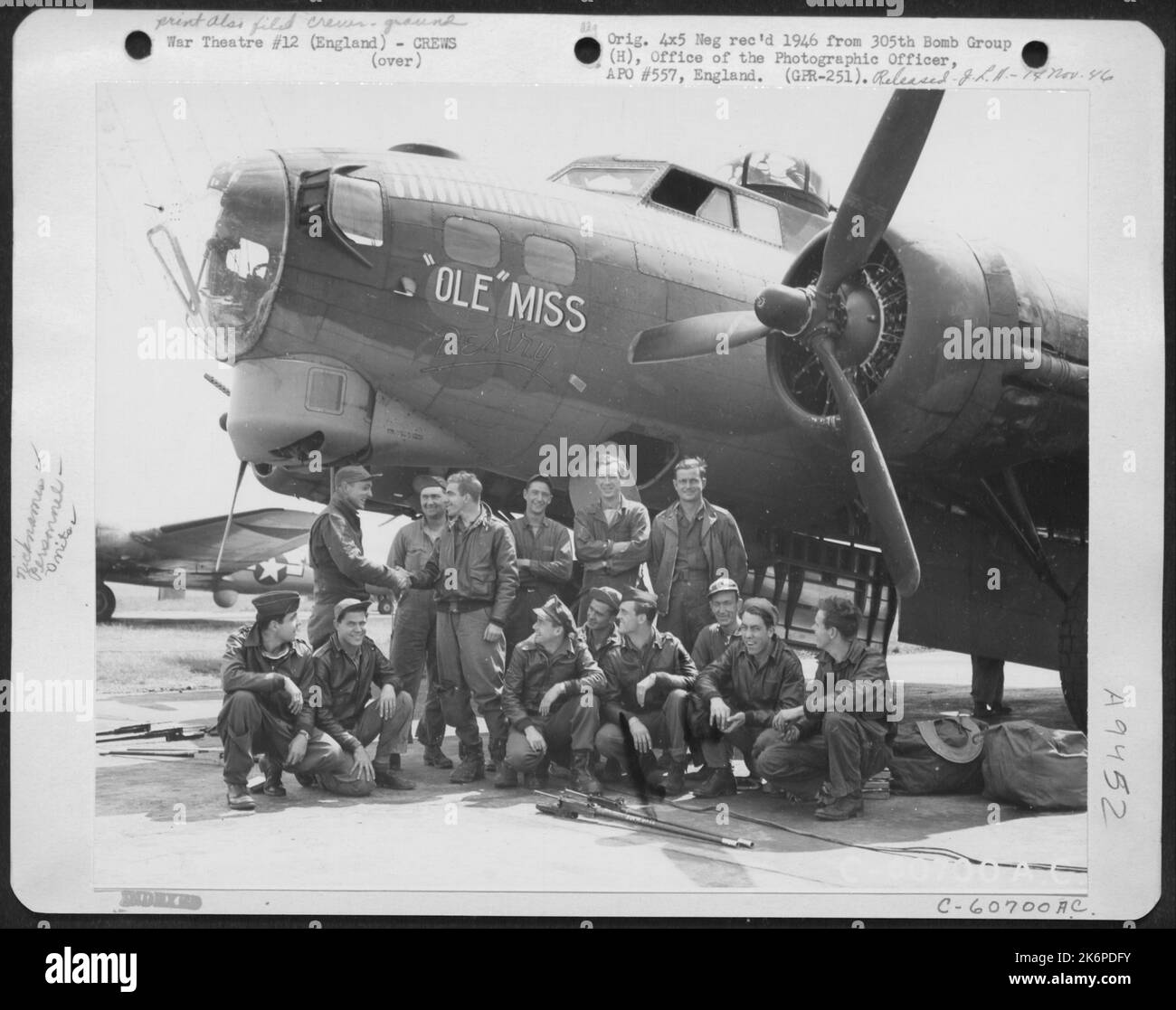 Lt. Amo With Air And Ground Crews Of The 366Th Bomb Squadron, 305Th ...