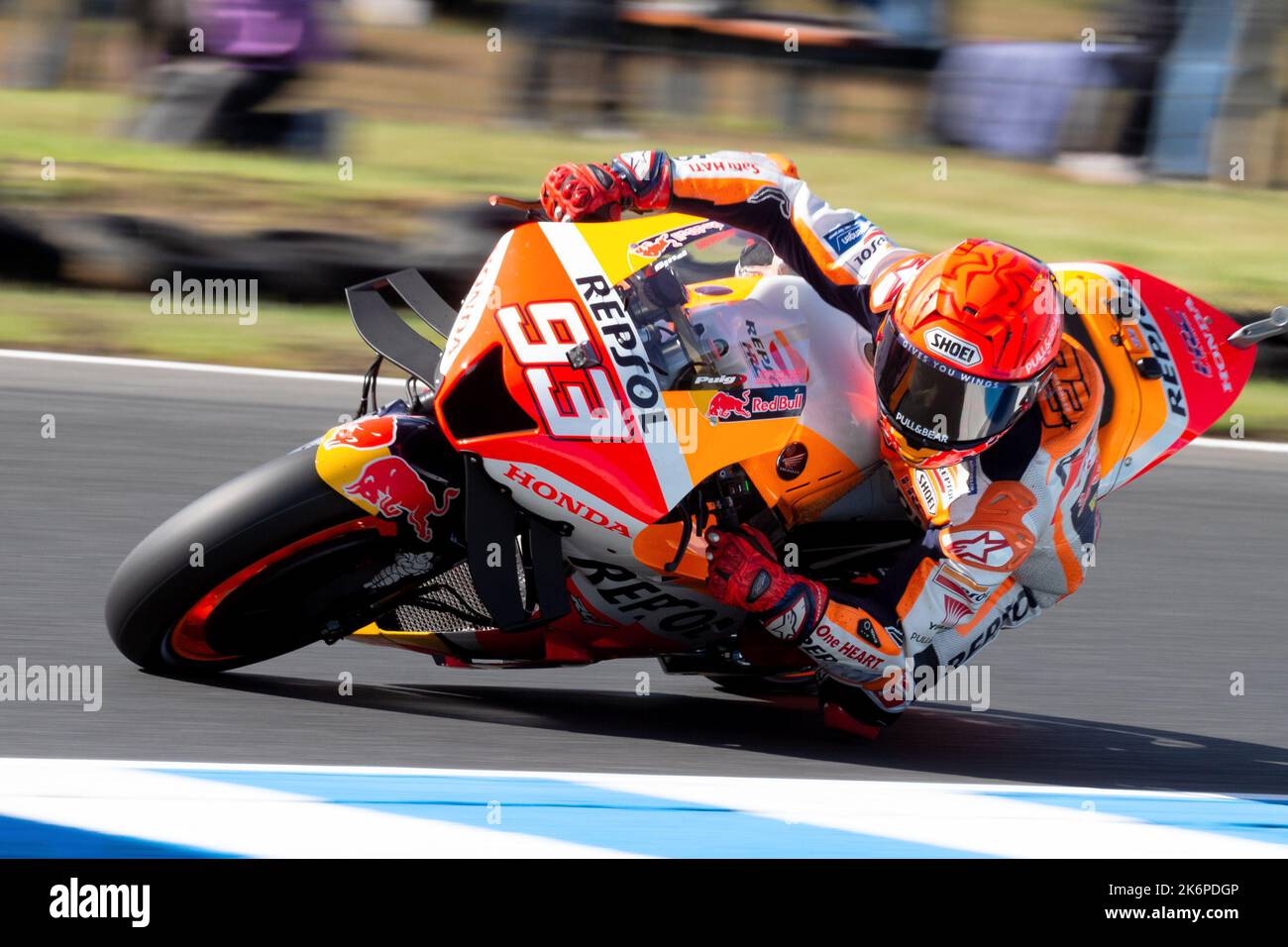 Phillip Island, Australia, 15 October, 2022. Marc Marquez of Spain on the Repsol Honda Team ...