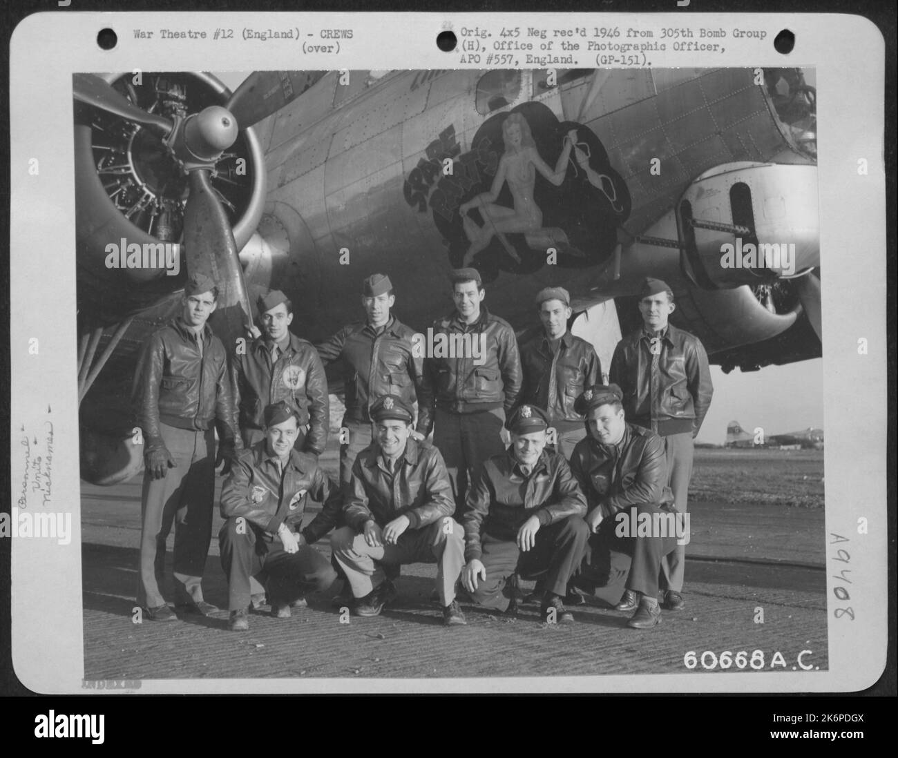 Capt. Harris And Crew Of The 305Th Bomb Group Shown Beside Their Boeing ...