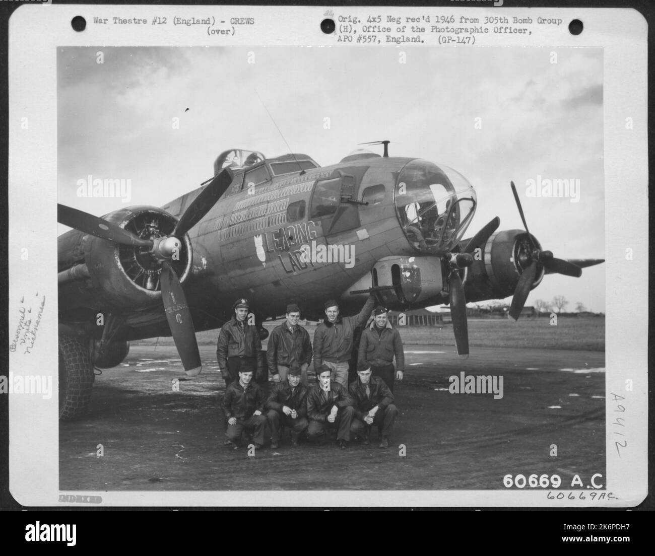 Lt. Frey And Crew Of The 305Th Bomb Group Shown Beside Their Boeing B ...