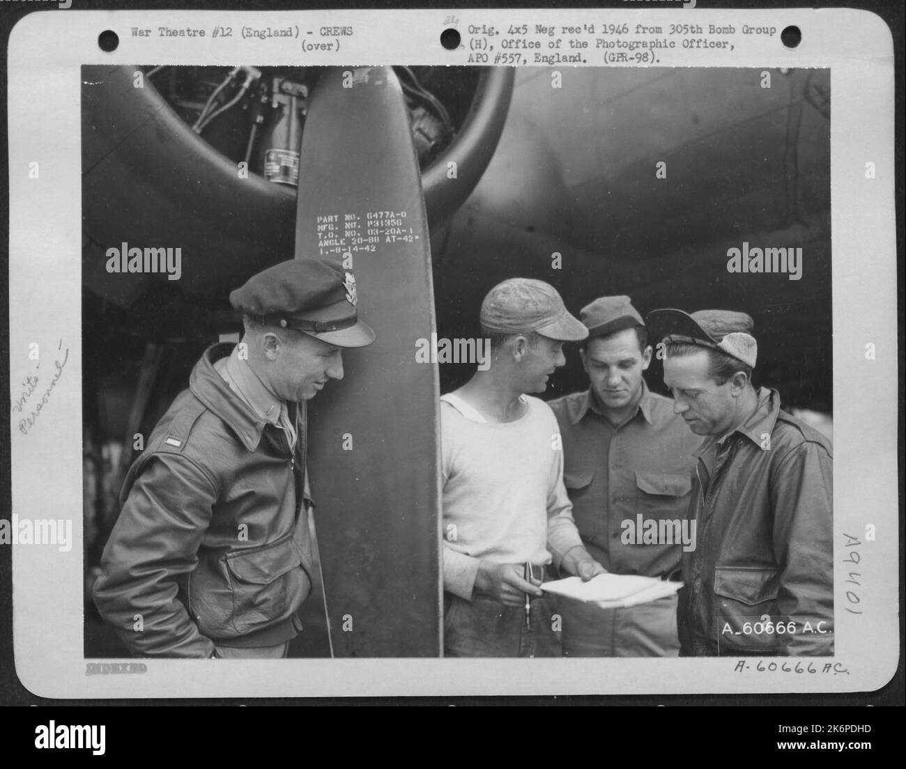 Lt. Gilbert And Crew Of The 305Th Bomb Group Shown In England After ...