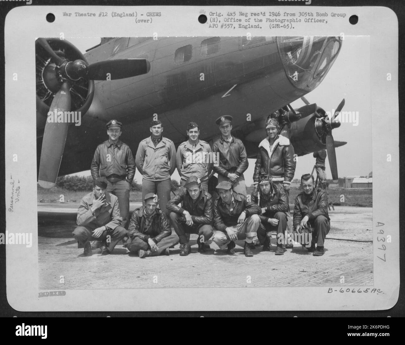 Lt. Scott With His Air And Ground Crews Of The 305Th Bomb Group, Shown ...