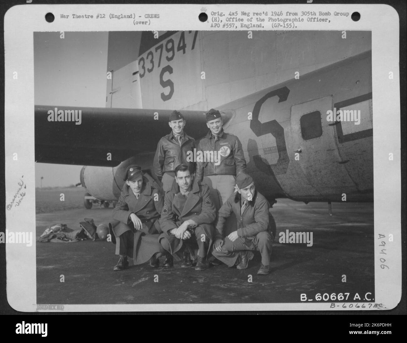 Lt. Gatzke And Crew Of The 305Th Bomb Group Shown Beside Their Boeing B ...