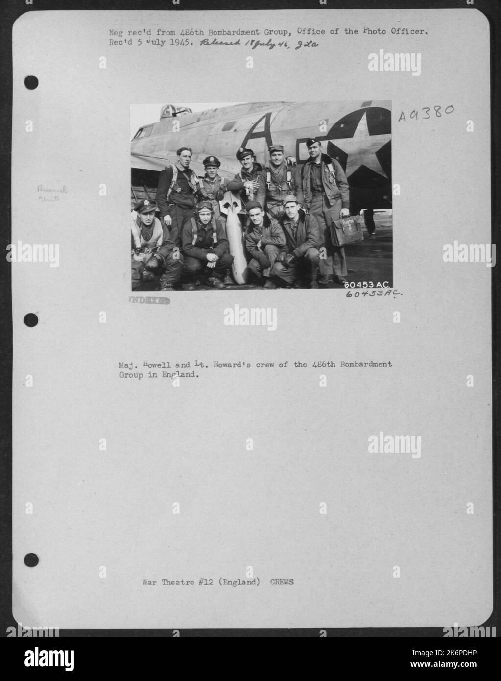 Maj. Howell And Lt. Howard's Crew Of The 486Th Bombardment Group In ...