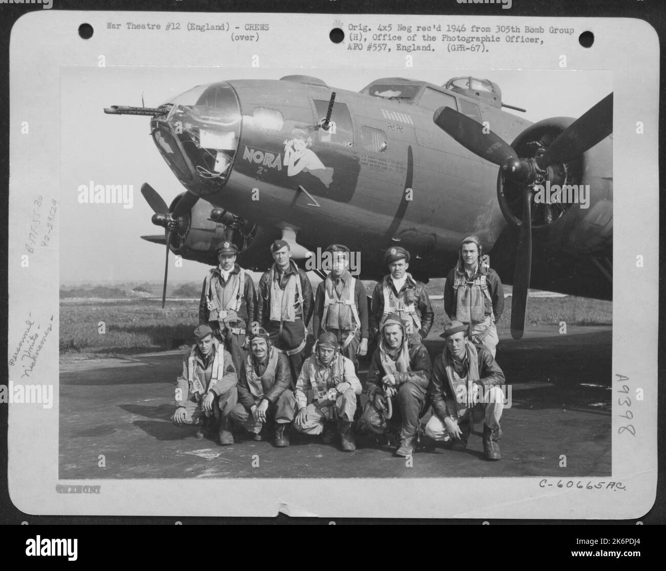 Lt. Personeus And Crew Of The 305Th Bomb Group Based In England, Shown ...