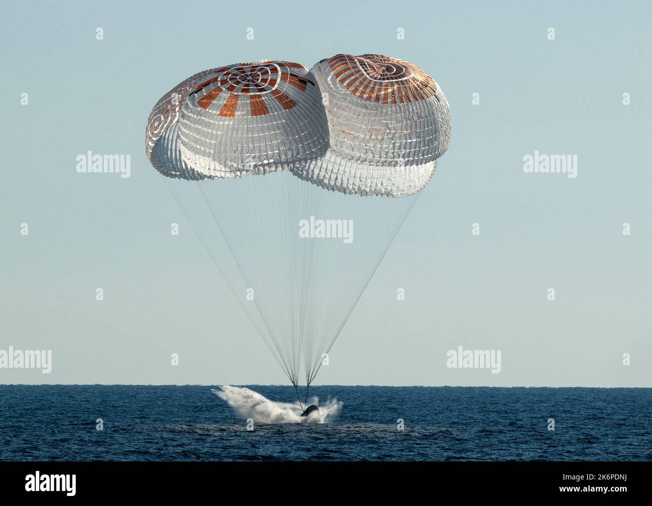 The SpaceX Crew Dragon Freedom spacecraft is seen as it lands with NASA ...