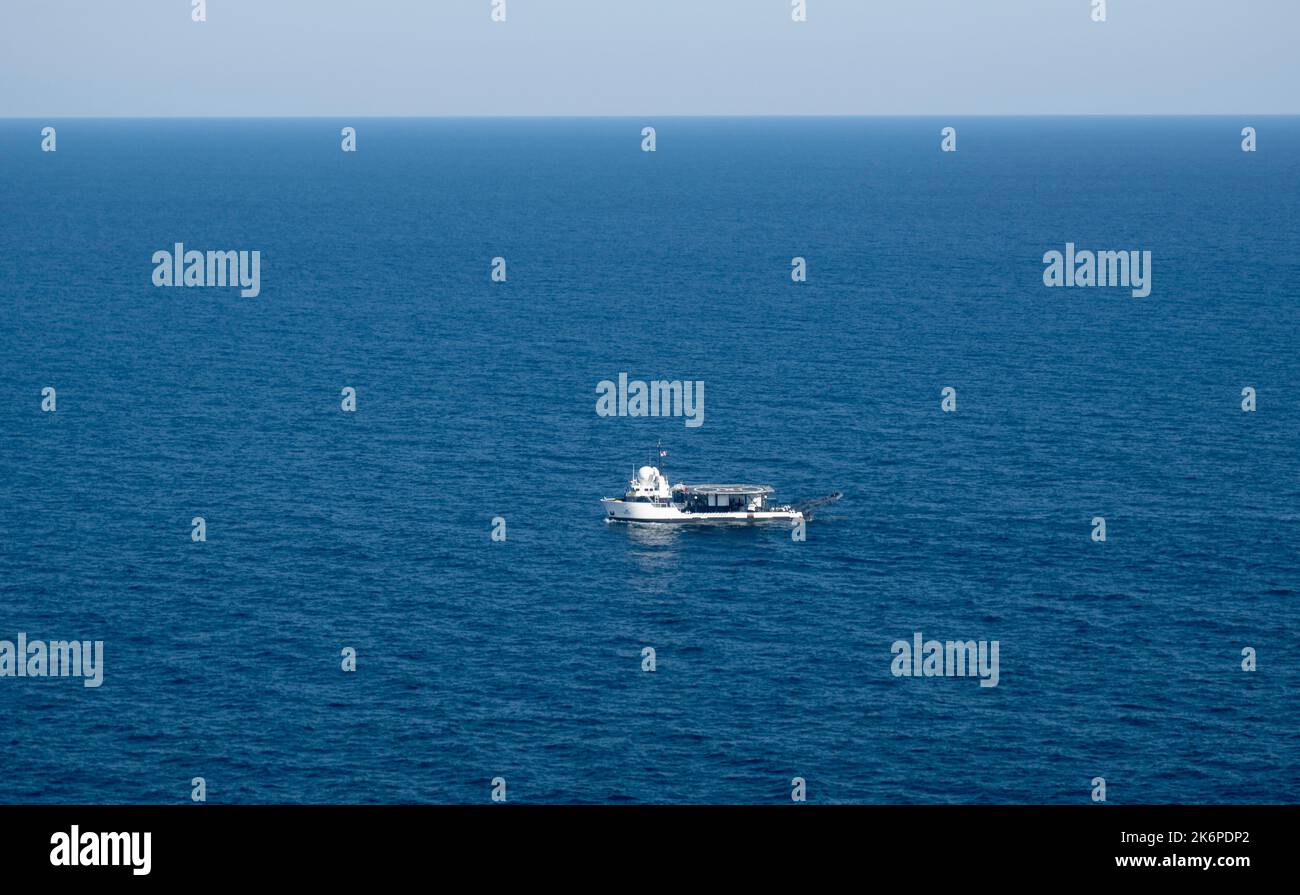 The SpaceX recovery ship Megan is seen in the Atlantic Ocean as NASA ...
