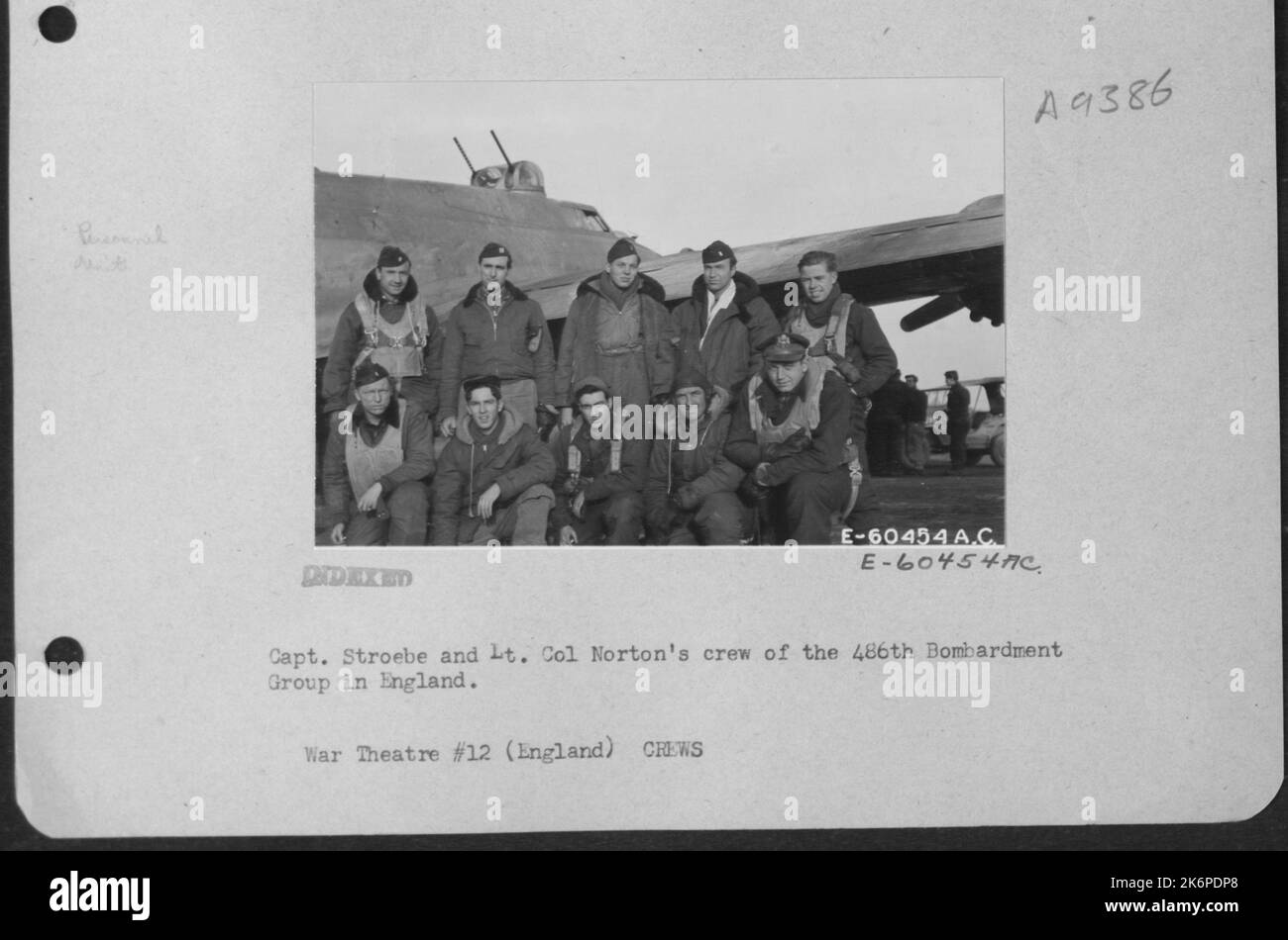 Capt. Stroebe And Lt. Colonel Norton's Crew Of The 486Th Bombardment ...