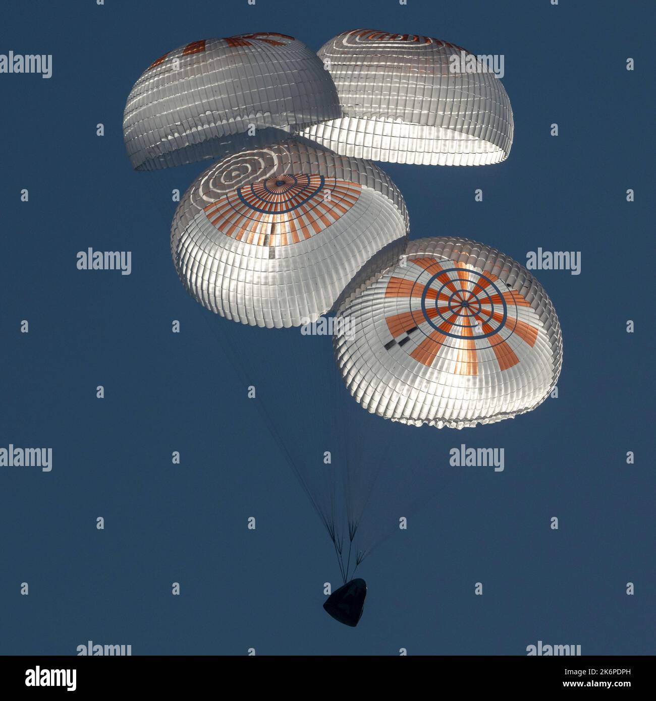 The SpaceX Crew Dragon Freedom spacecraft is seen as it lands with NASA ...