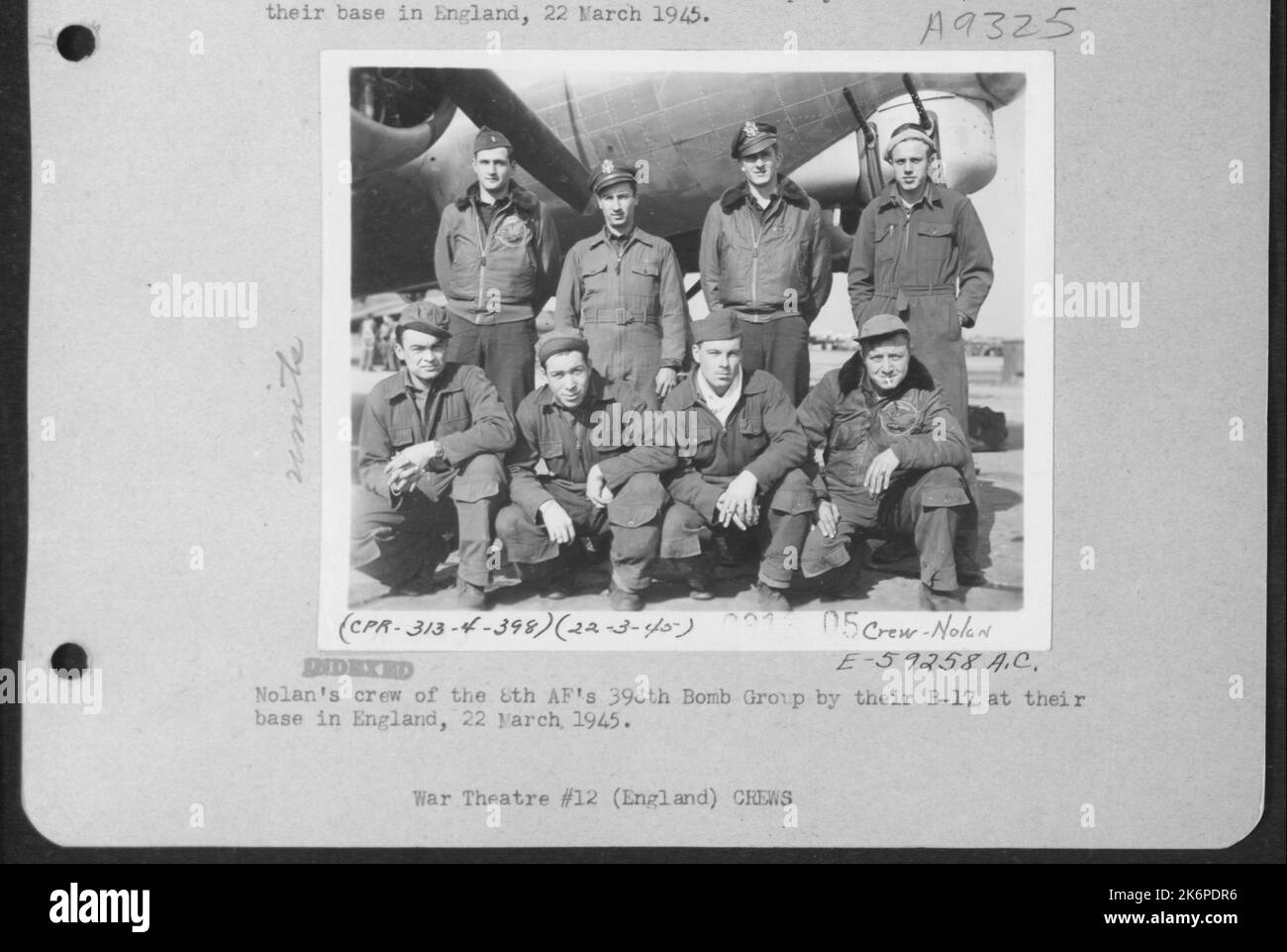 Nolan's Crew Of The 8Th Af's 398Th Bomb Group By Their B-17 At Their ...