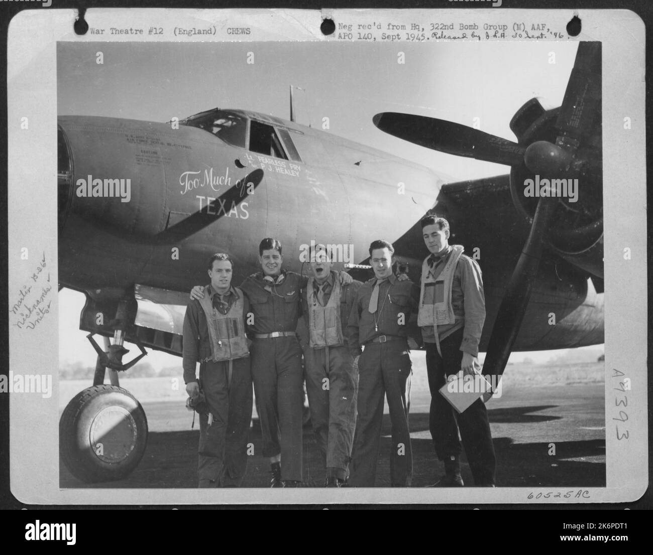 Crew Of A Martin B-26 Nicknamed 'Too Much Of Texas' Of The 322Nd Bomb ...