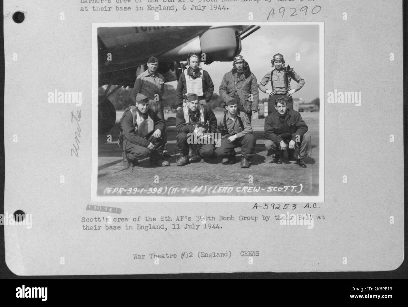 Scott's Crew Of The 8Th Af's 398Th Bomb Group By Their B-17 At Their ...