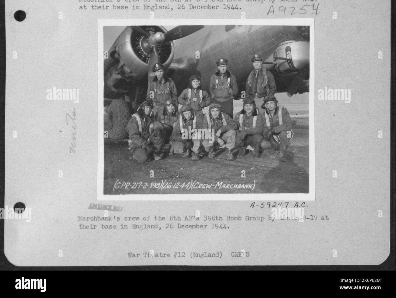 Marchbank's Crew Of The 8Th Af's 398Th Bomb Group By Their B-17 At ...