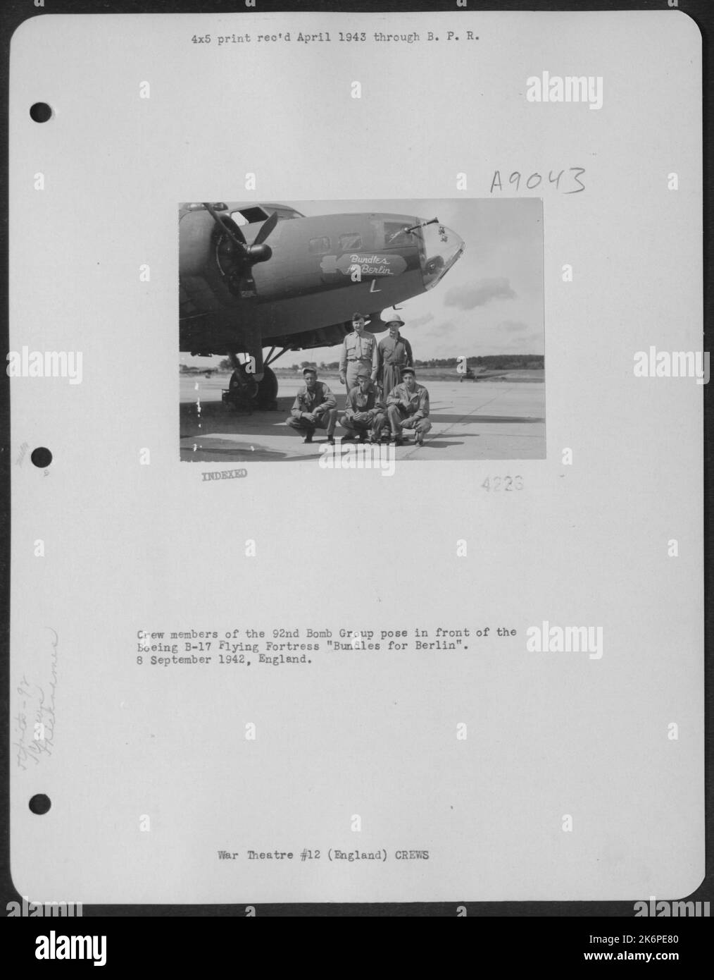 Crew Members Of The 92Nd Bomb Group Stand In Front Of The Boeing B-17 ...